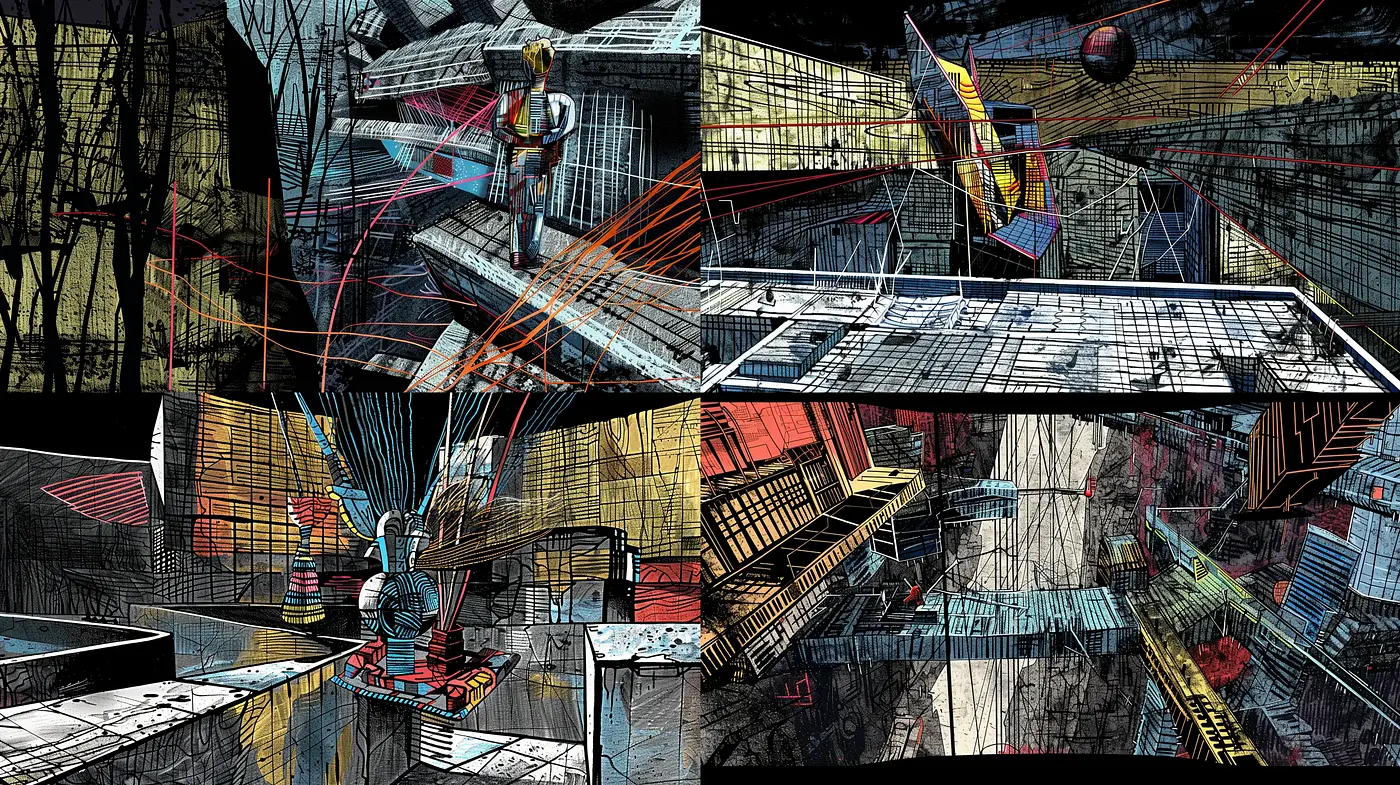 A Midjourney Style - Futuristic Dystopian Collage: Emergence of Cyber ...